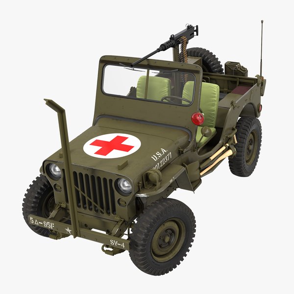 jeep willys ambulance rigged 3d max