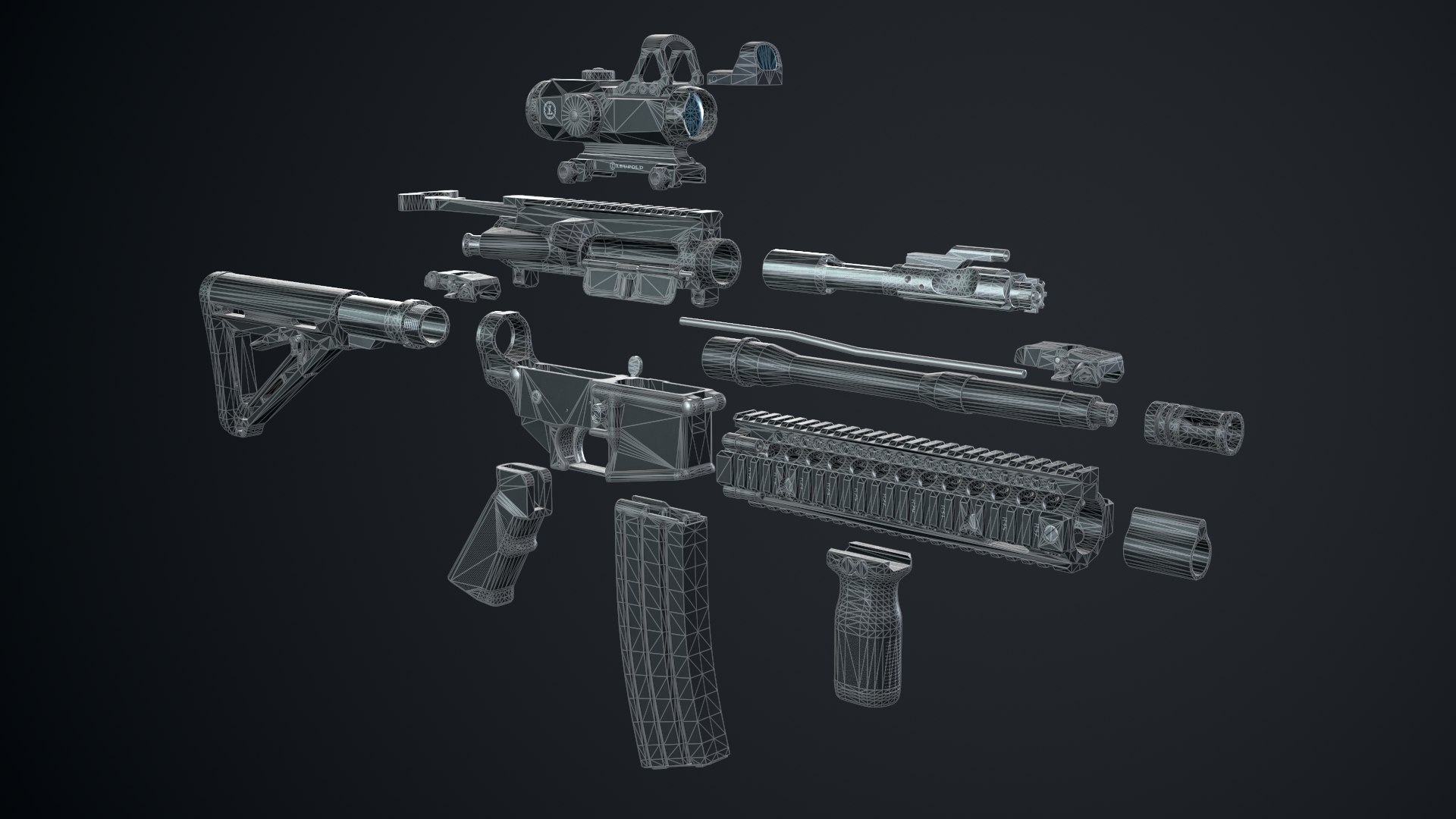 3D M4A1 Custom-01 Modular model - TurboSquid 1873988