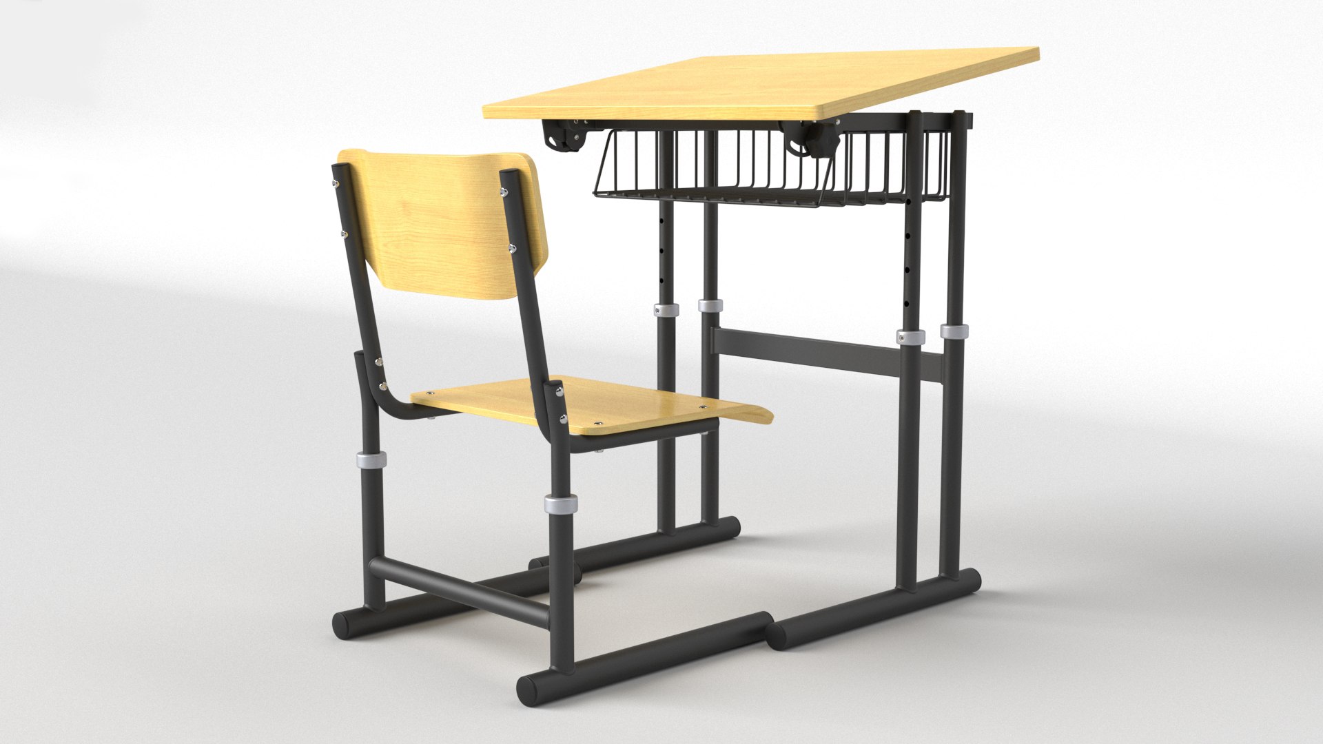 3D School Table And Chair Model - TurboSquid 1883909