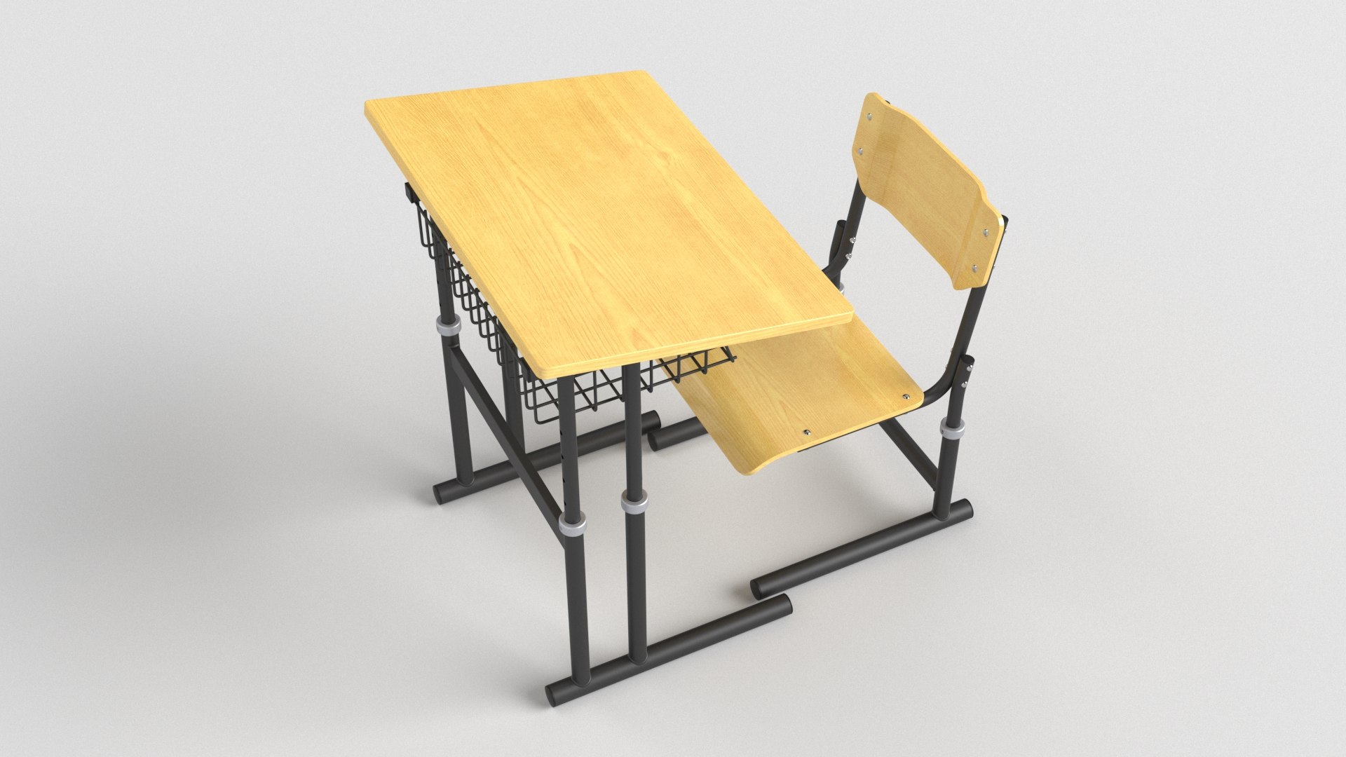 3D School Table And Chair Model - TurboSquid 1883909