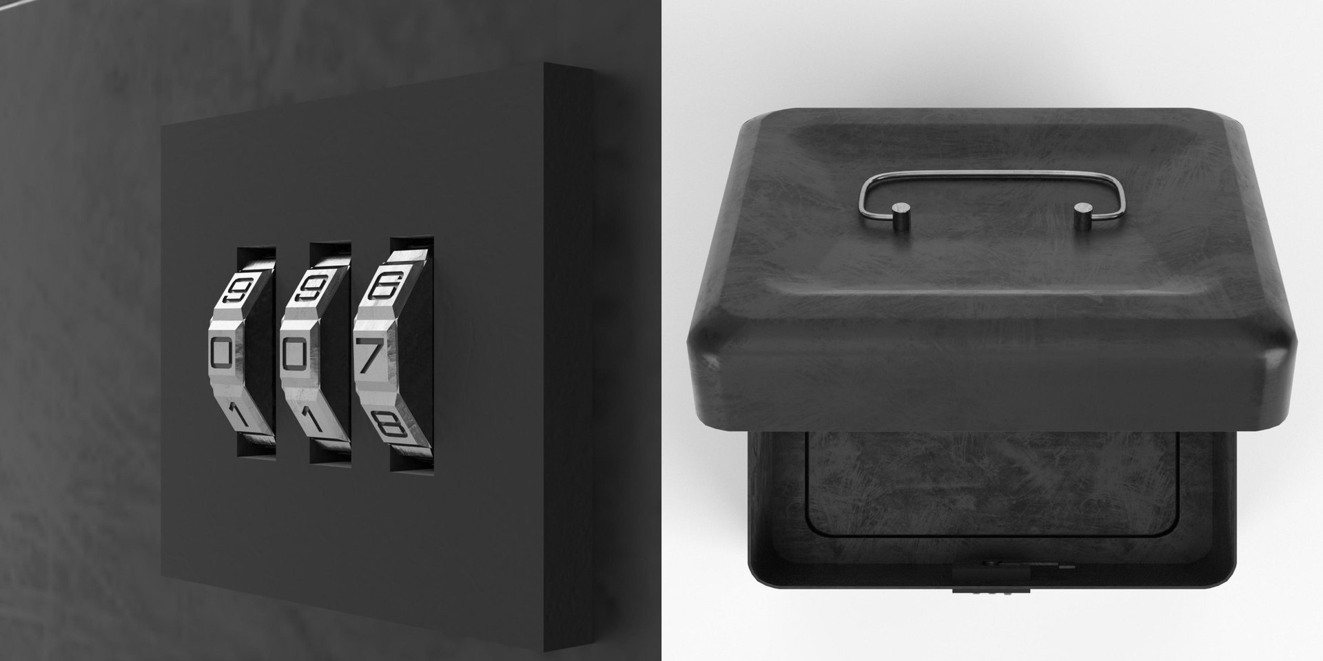 Metallic Box Combination Lock 3D - TurboSquid 1486458