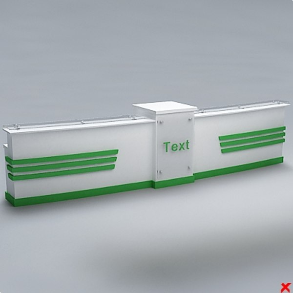 counter desk reception 3d 3ds