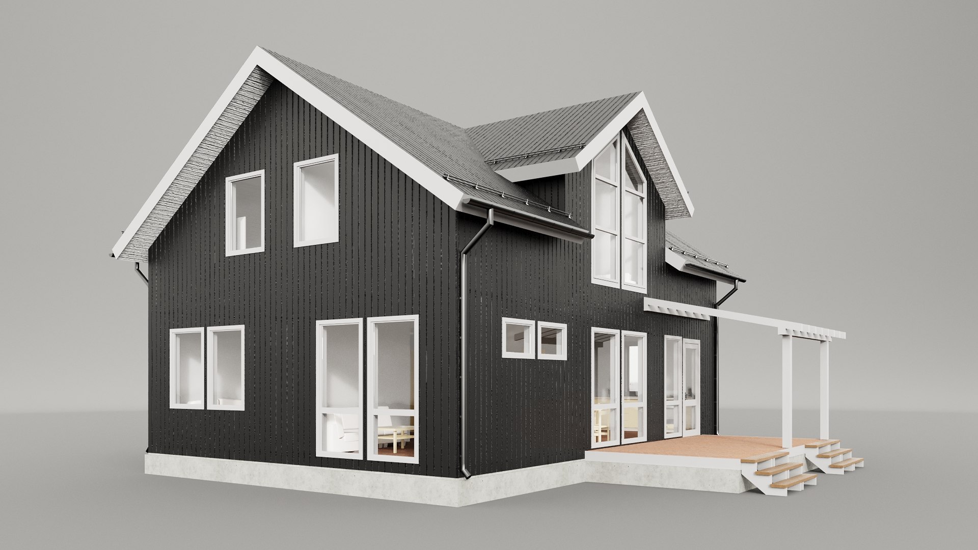 3D Model Modern Cottage House - TurboSquid 1642967