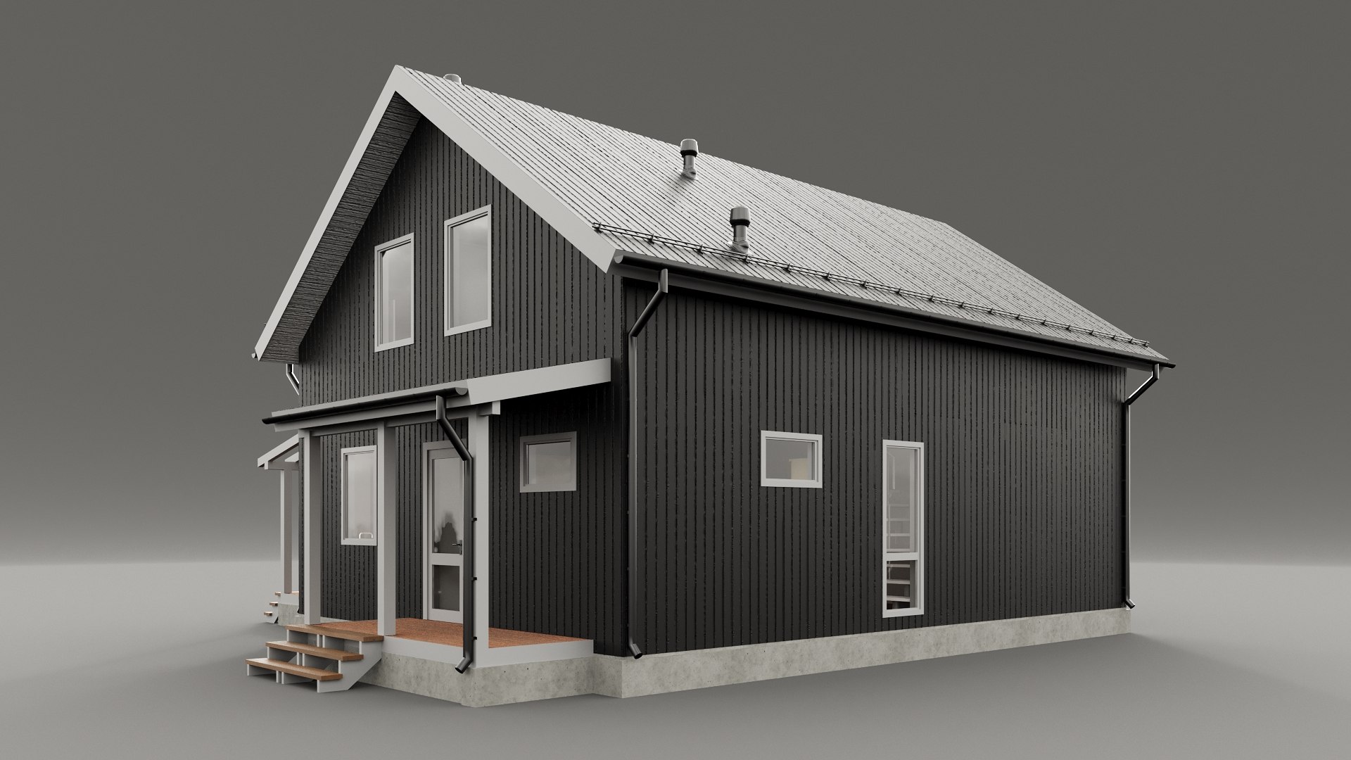 3D Model Modern Cottage House - TurboSquid 1642967
