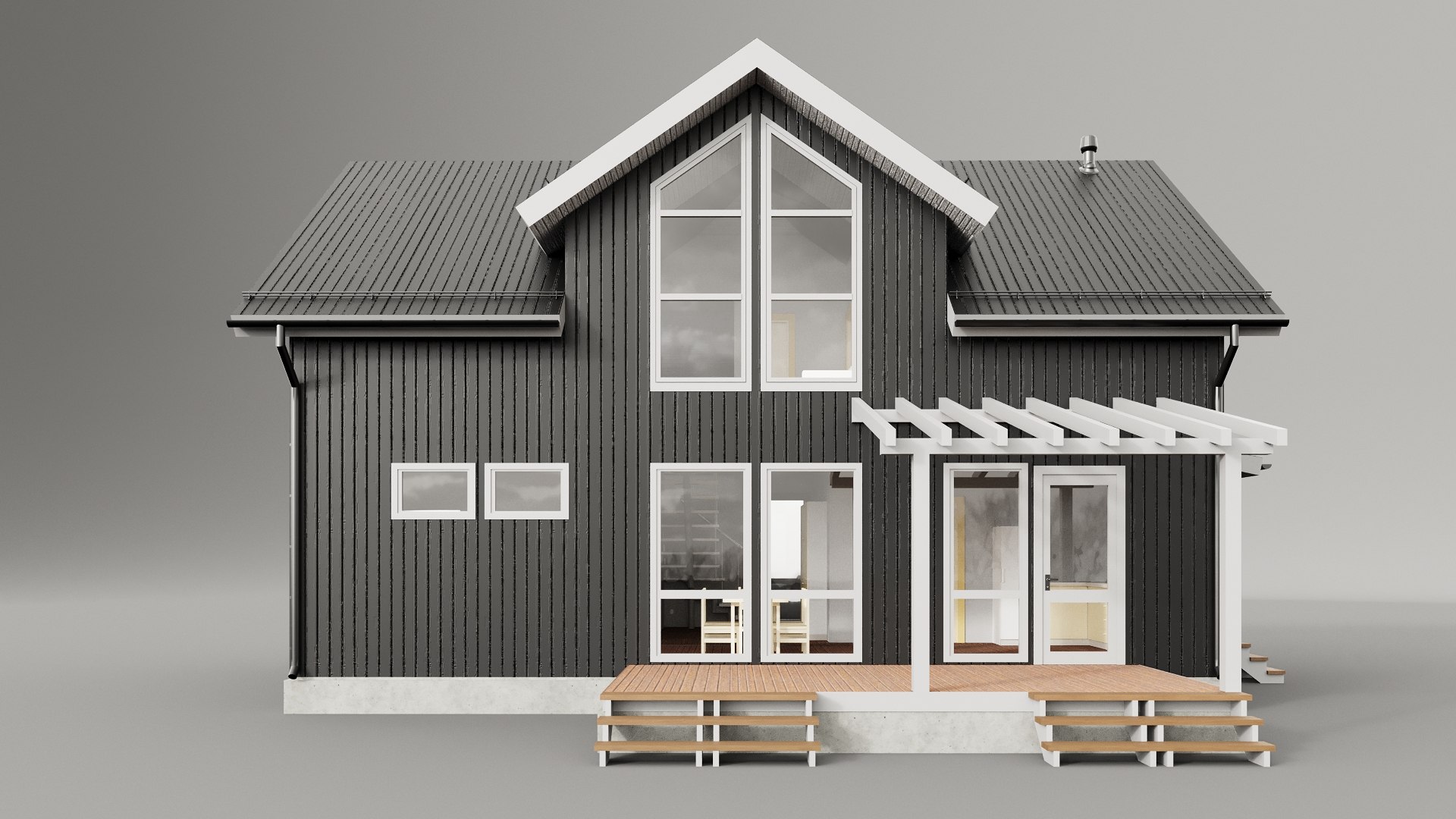 3D Model Modern Cottage House - TurboSquid 1642967