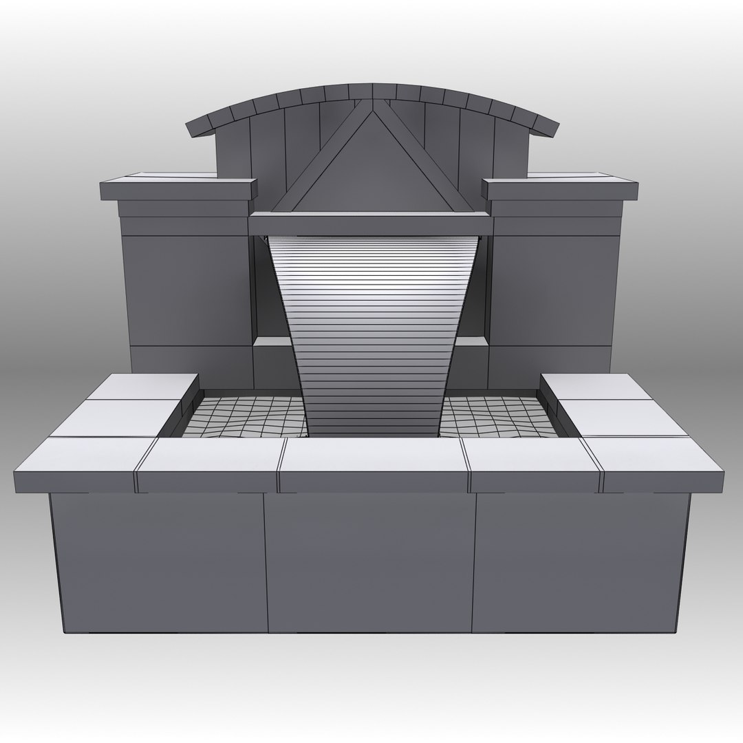 garden water fountain features 3d obj