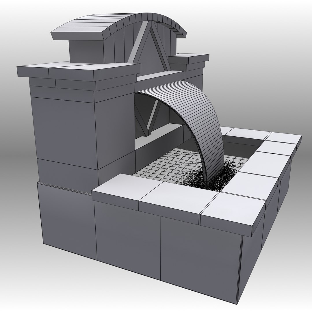 garden water fountain features 3d obj