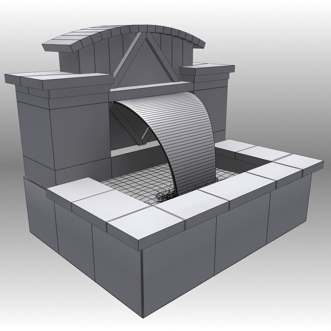 garden water fountain features 3d obj