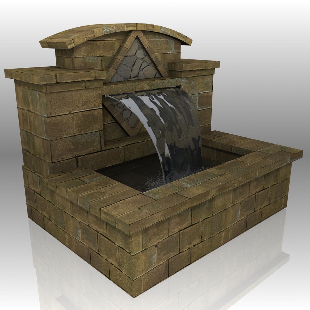 garden water fountain features 3d obj