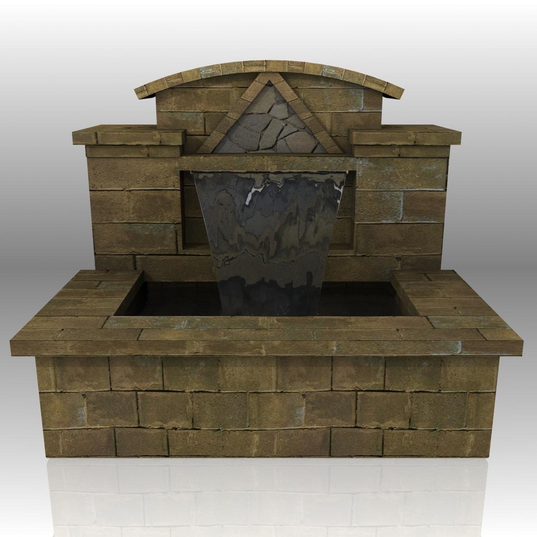 garden water fountain features 3d obj