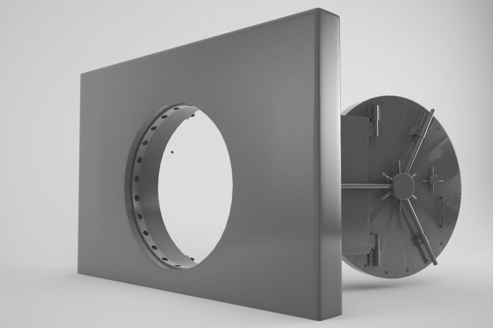 3D Model Bank Door Rigged - TurboSquid 1378619