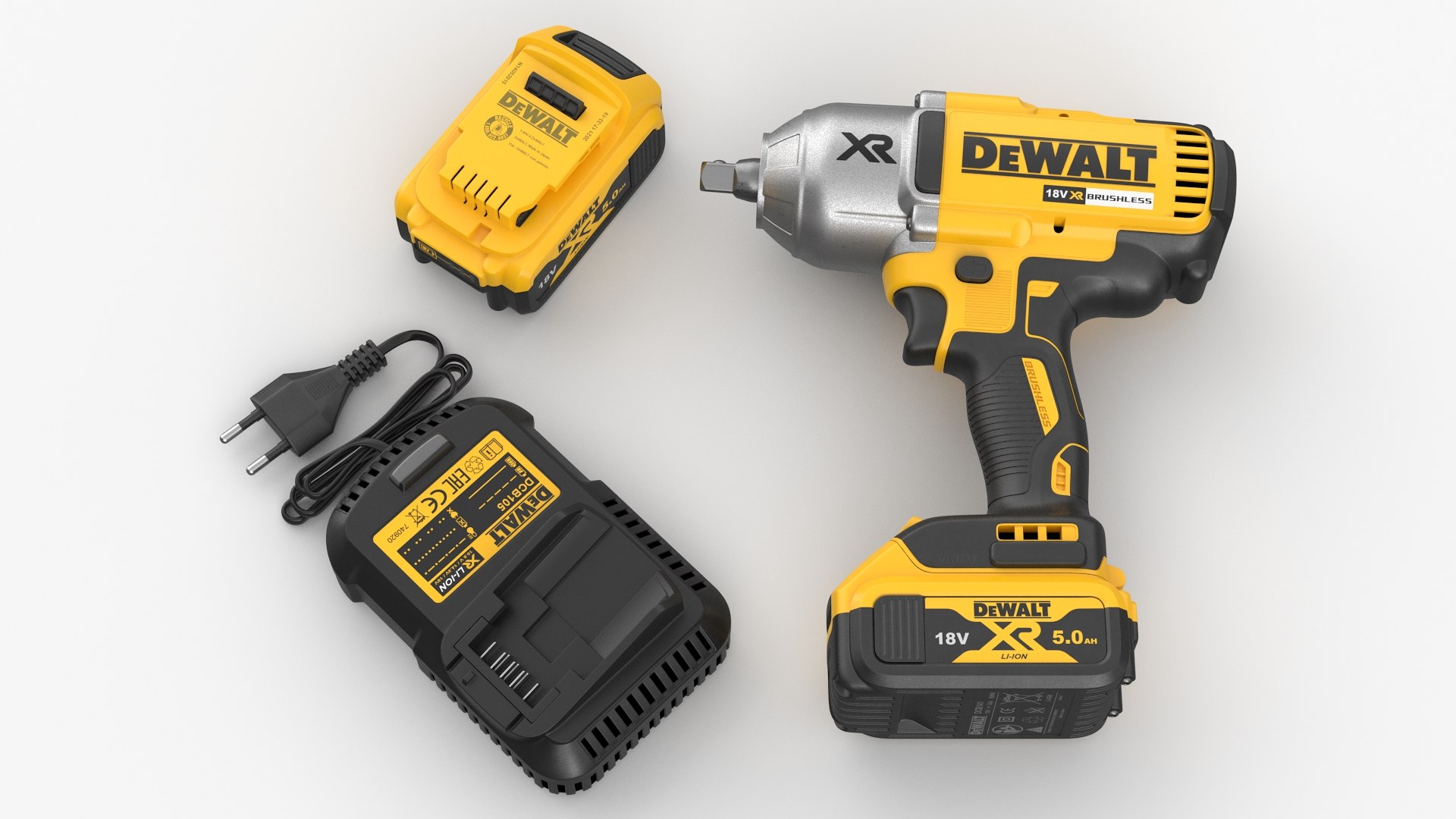 Impact Wrench DeWalt DCF899 Full Set 3D model - TurboSquid 1755225