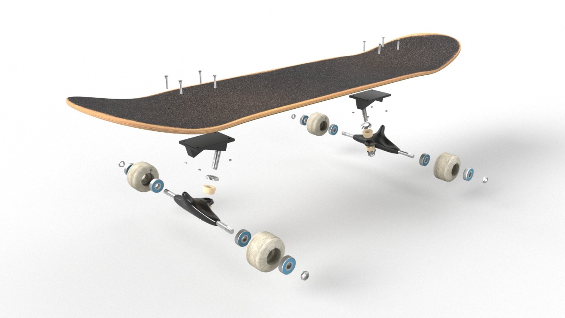 Skateboard Skate Board 3d 3ds