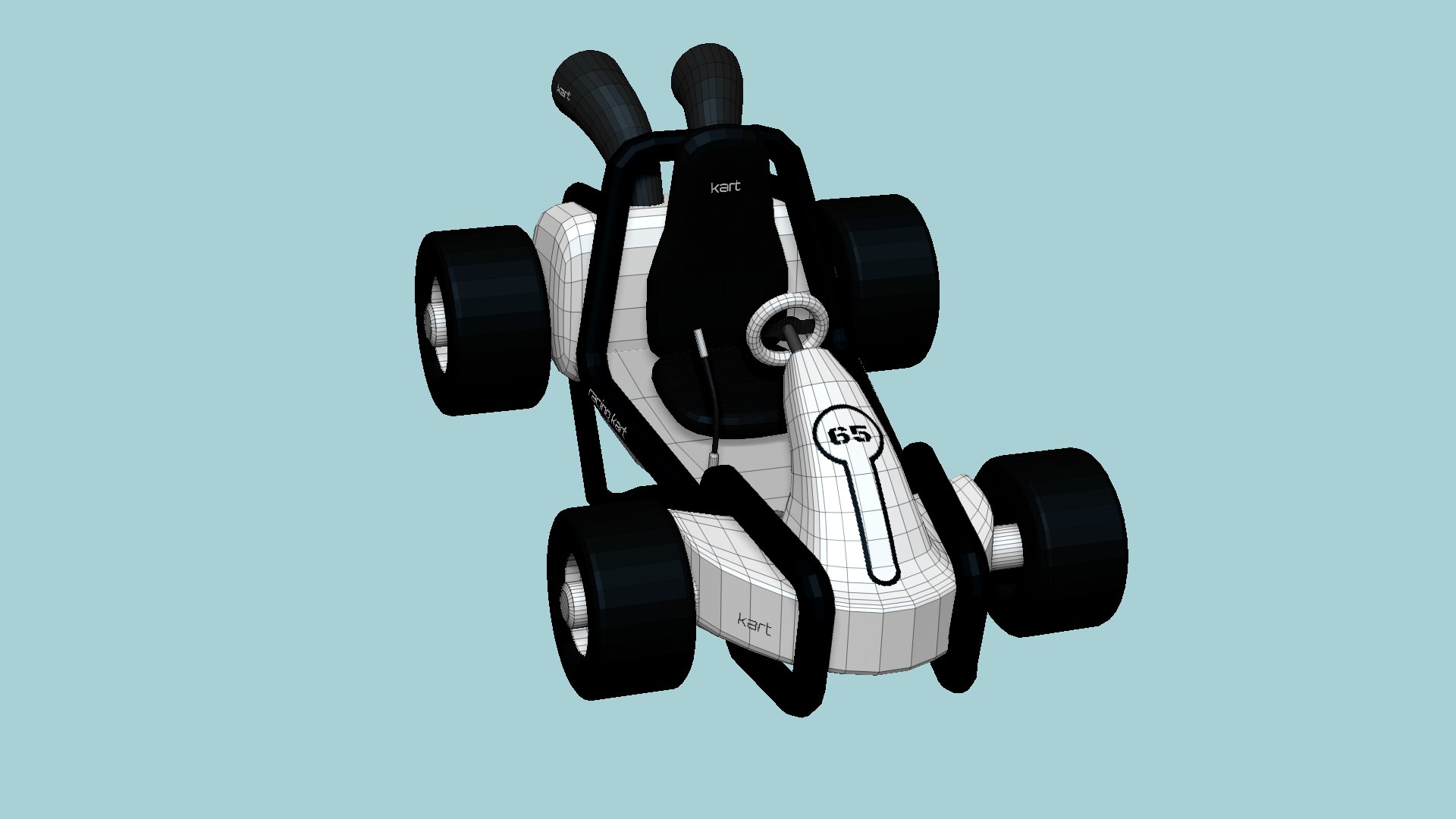 Cartoon Kart G08 White - Vehicle Racing Design Model - TurboSquid 2034555