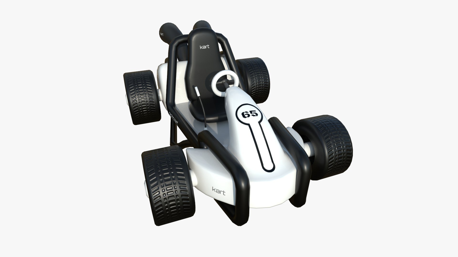 Cartoon Kart G08 White - Vehicle Racing Design Model - TurboSquid 2034555