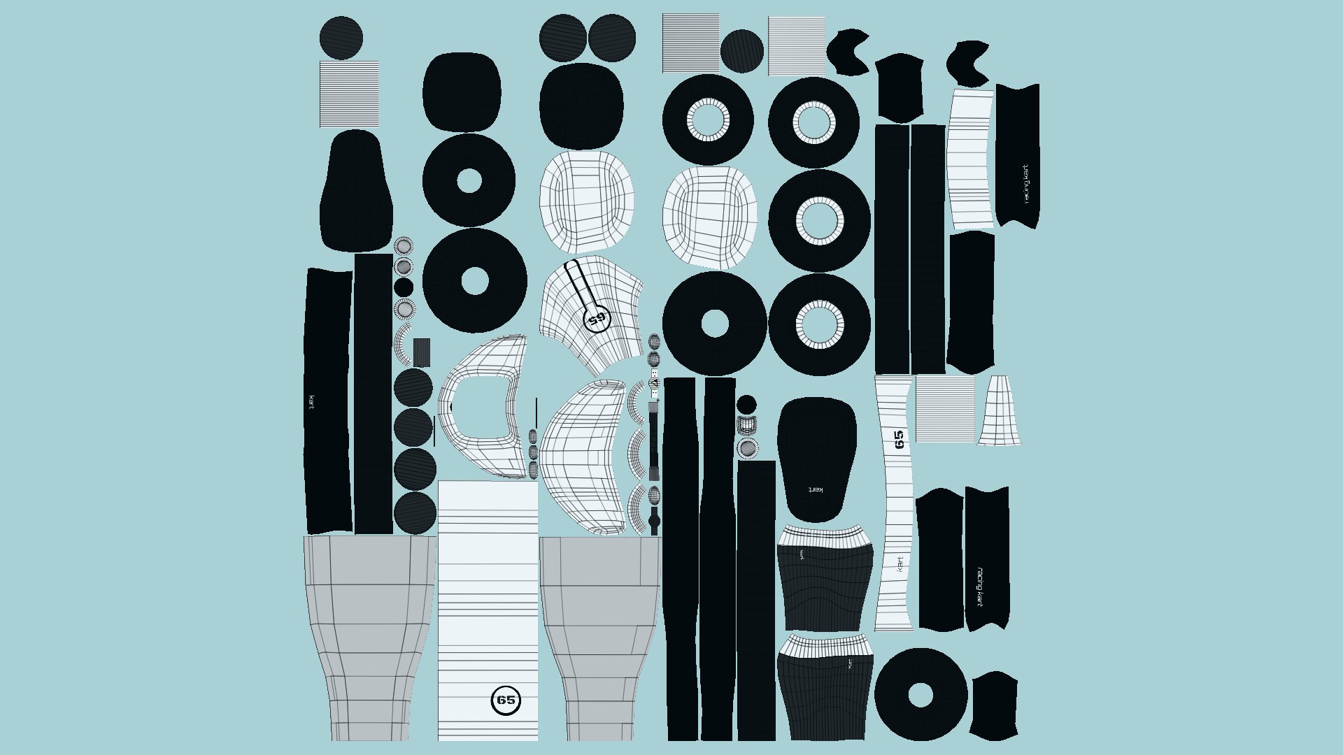 Cartoon Kart G08 White - Vehicle Racing Design Model - TurboSquid 2034555