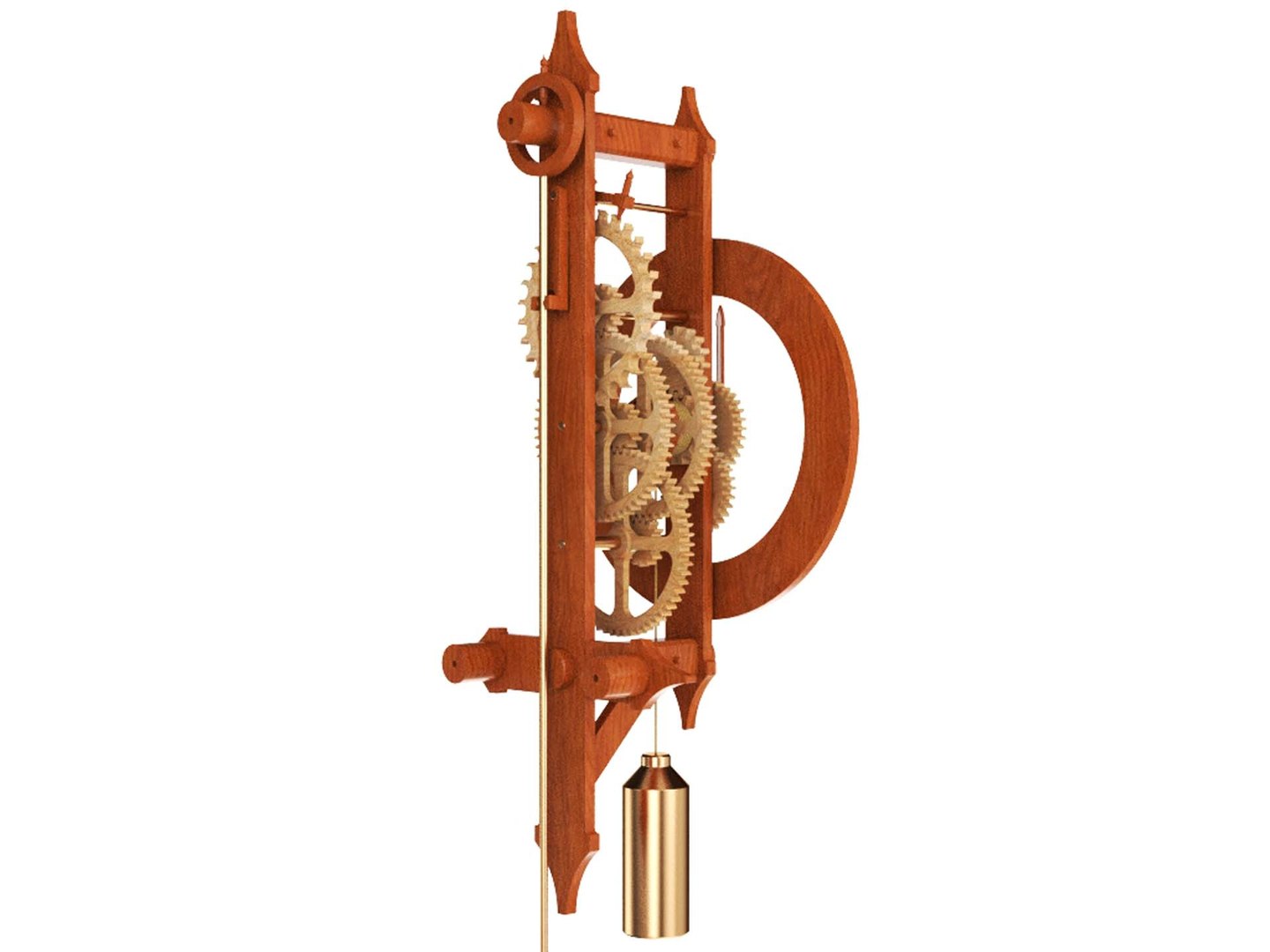 3D Clock Wooden Wood Model - TurboSquid 1478833