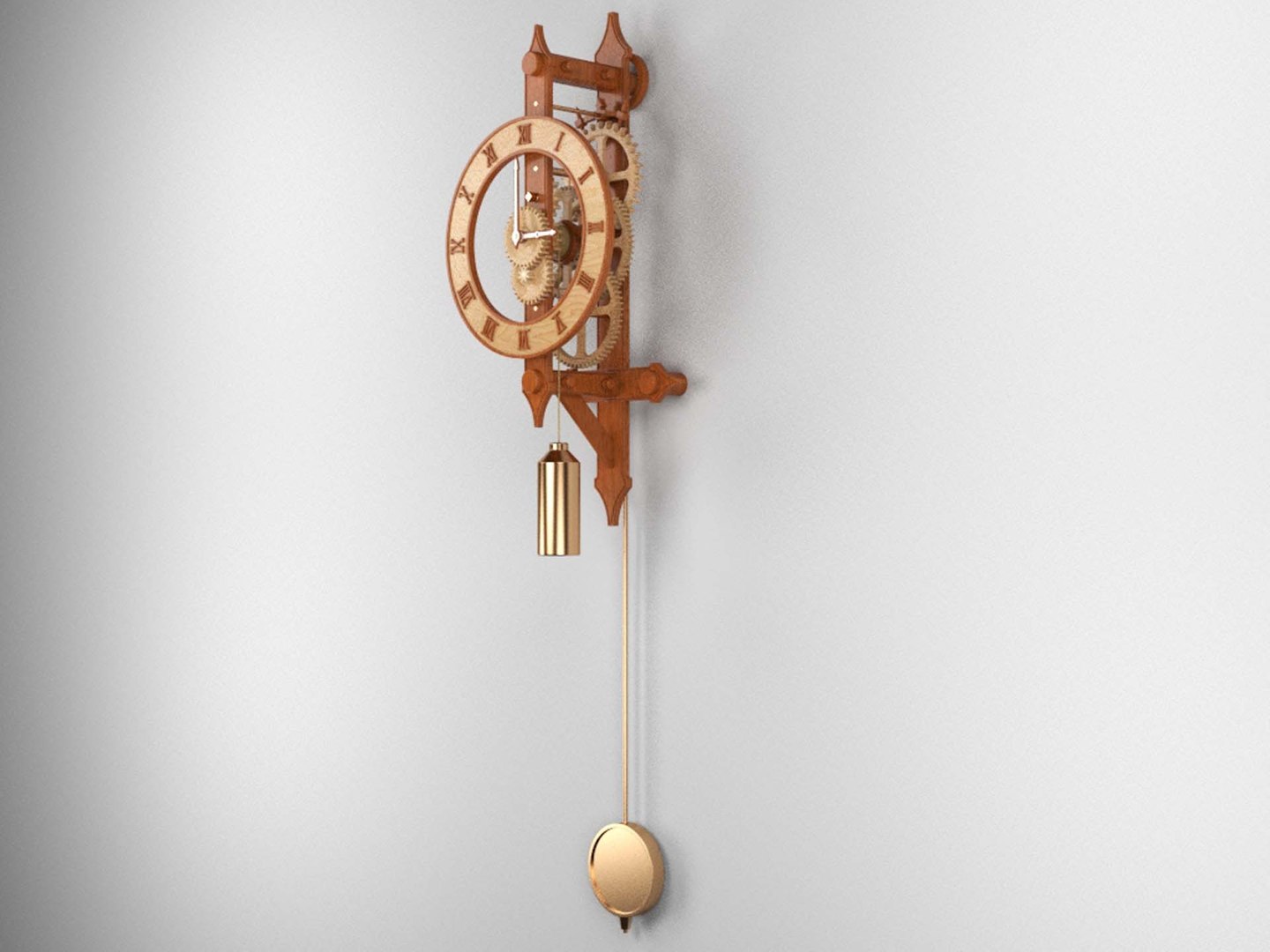 3D Clock Wooden Wood Model - TurboSquid 1478833