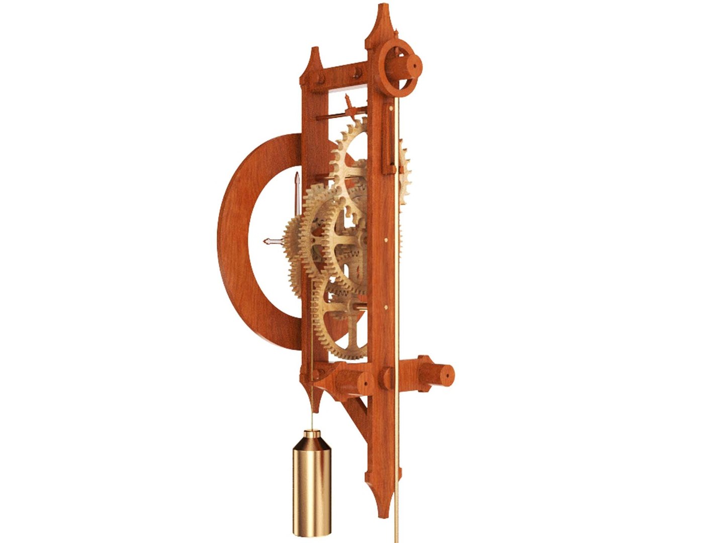 3D Clock Wooden Wood Model - TurboSquid 1478833