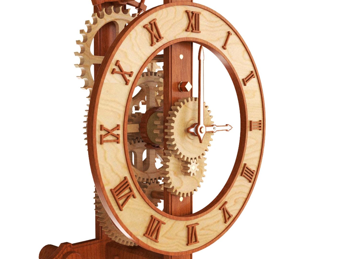 3D Clock Wooden Wood Model - TurboSquid 1478833