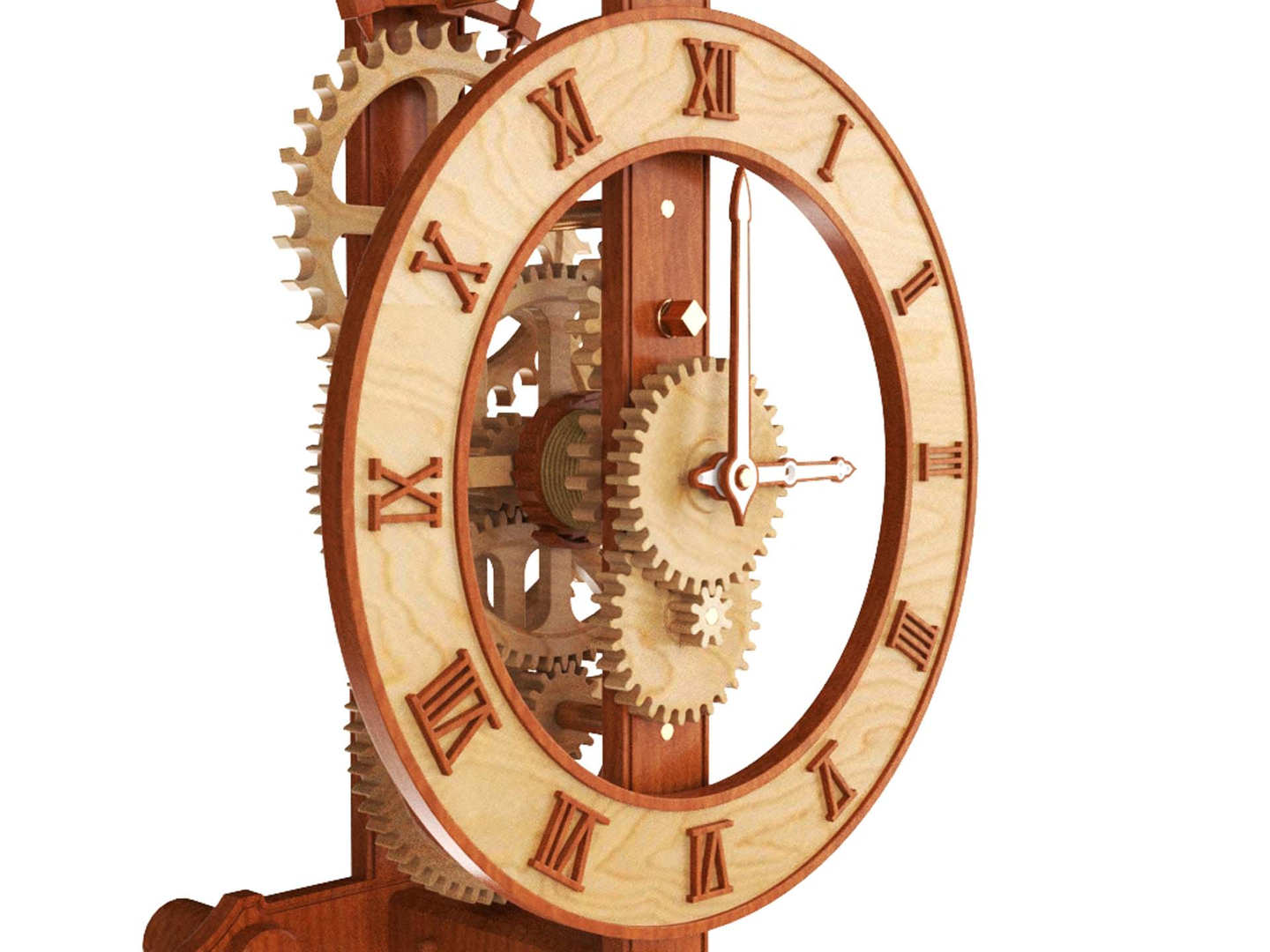 3D clock wooden wood model - TurboSquid 1478833