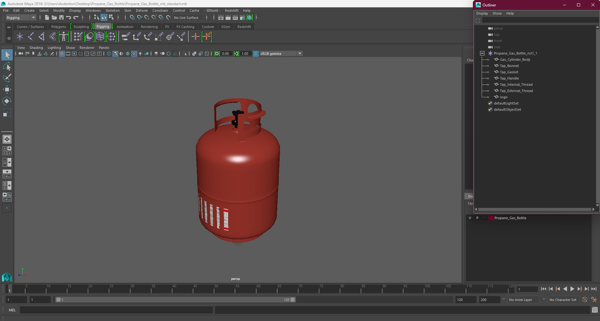 Propane Gas Bottle Model - TurboSquid 2265101