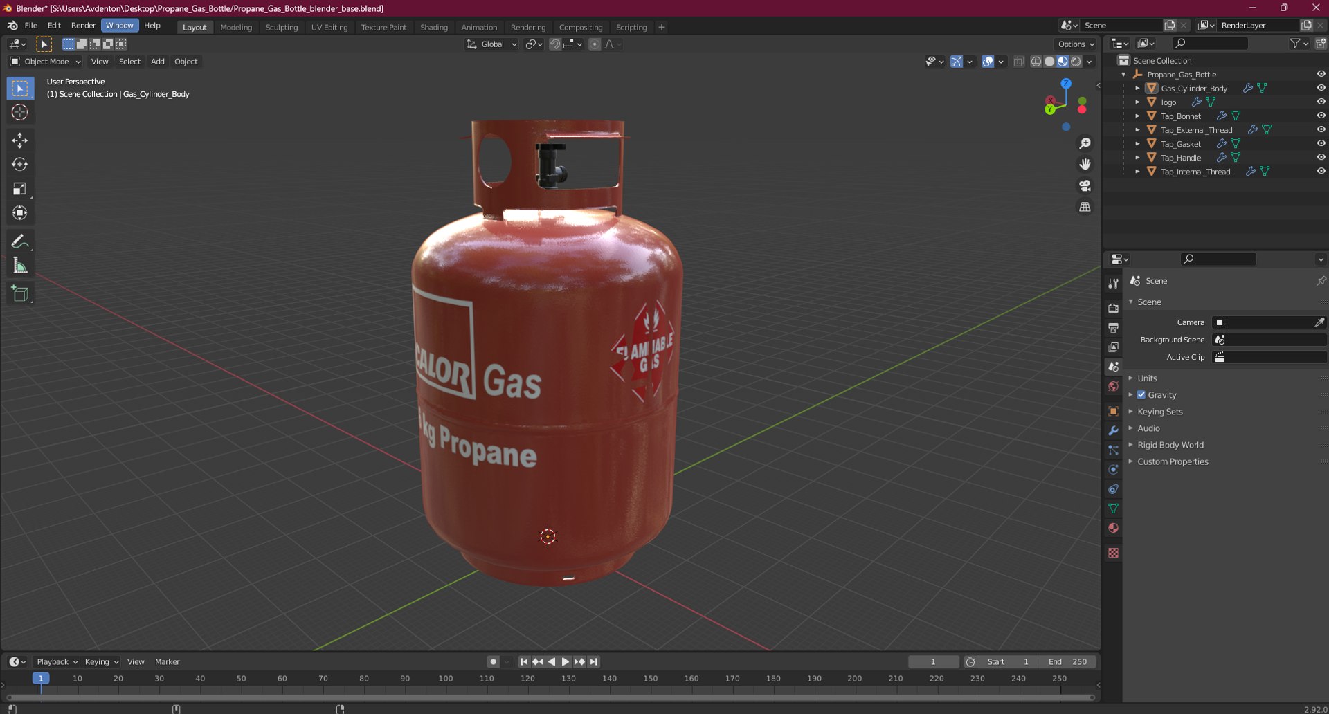 Propane Gas Bottle Model - TurboSquid 2265101