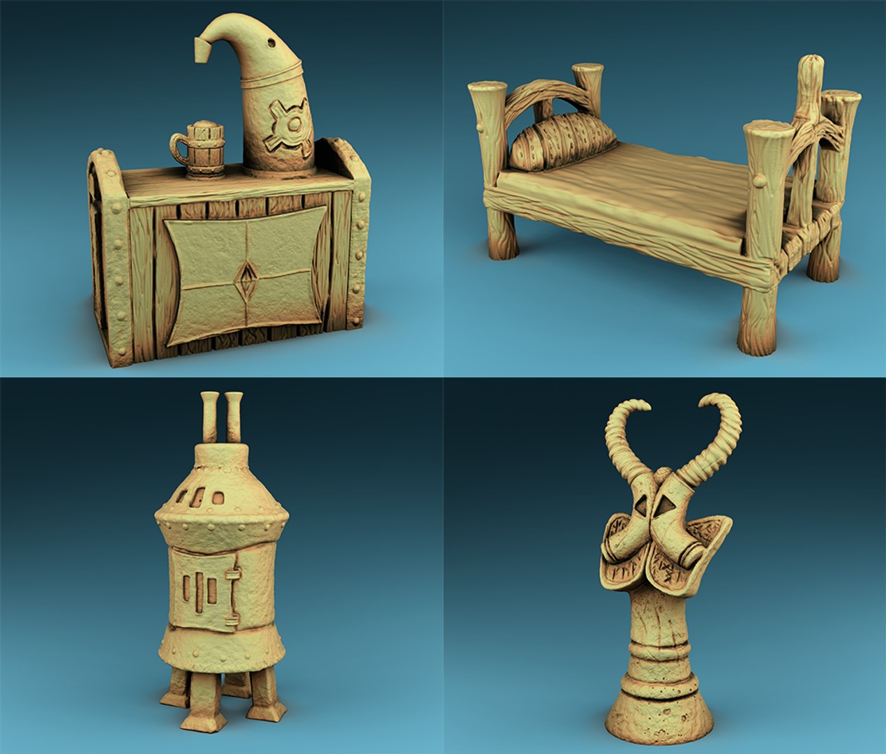 Stylized Decor Of Middle Ages Set Part 3 3D - TurboSquid 1950198