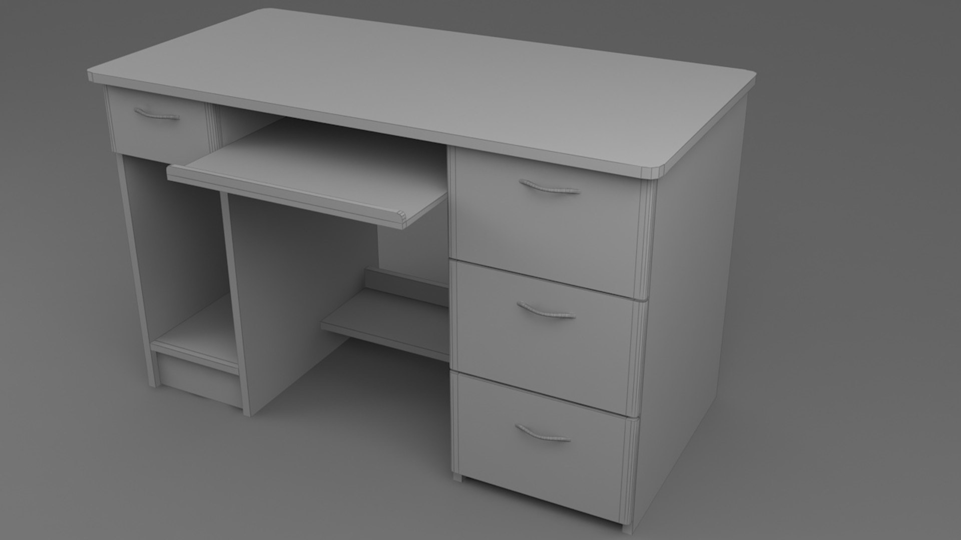 Computer table 3D model - TurboSquid 1577125