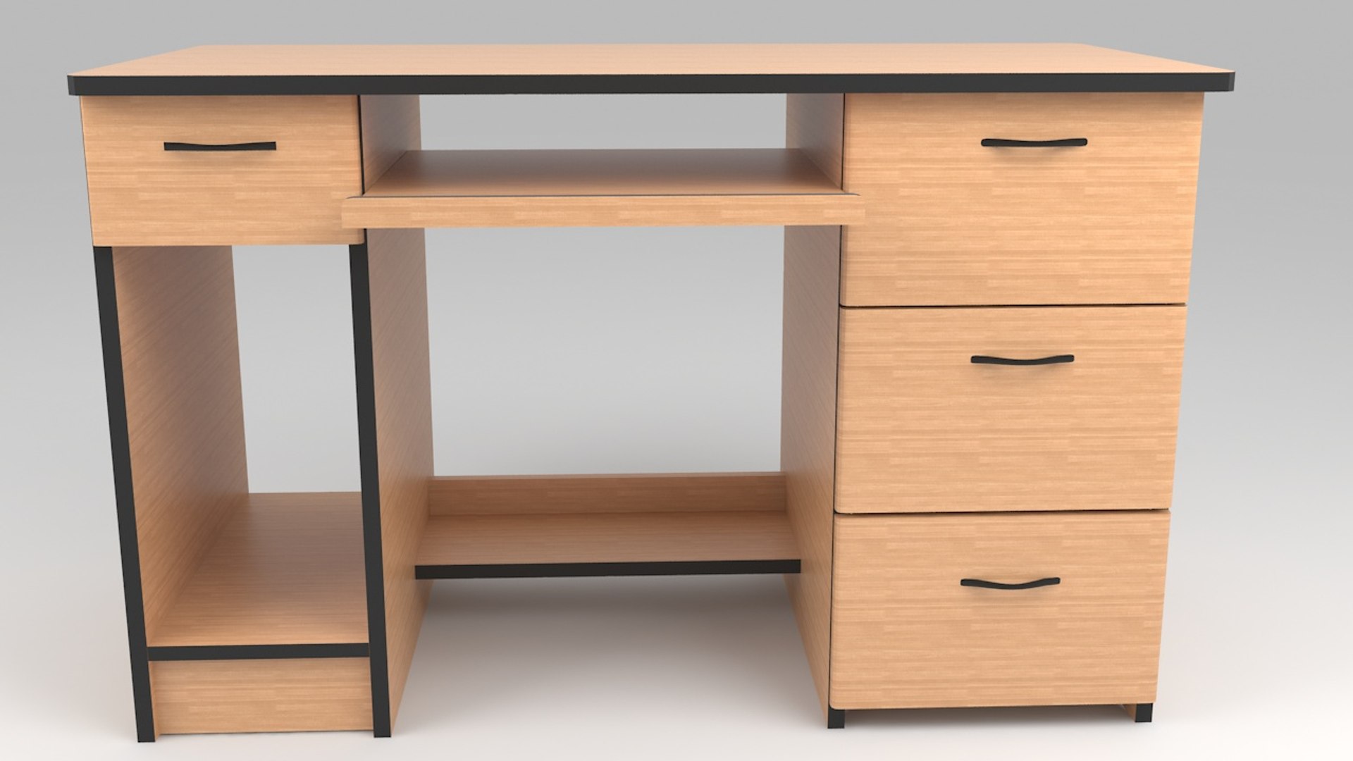 Computer table 3D model - TurboSquid 1577125