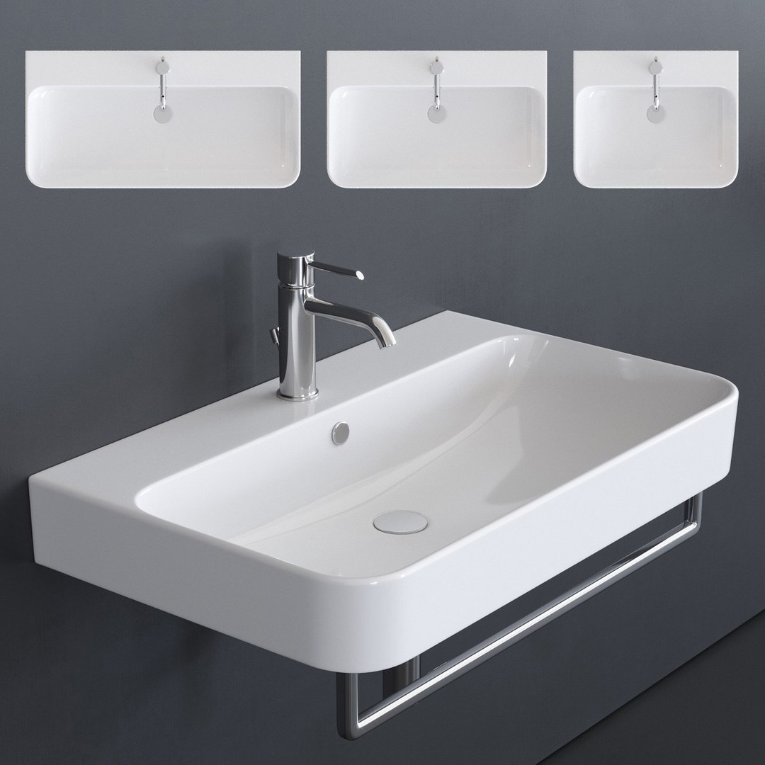 Green Wall-mounted Washbasin 3D - TurboSquid 1435855