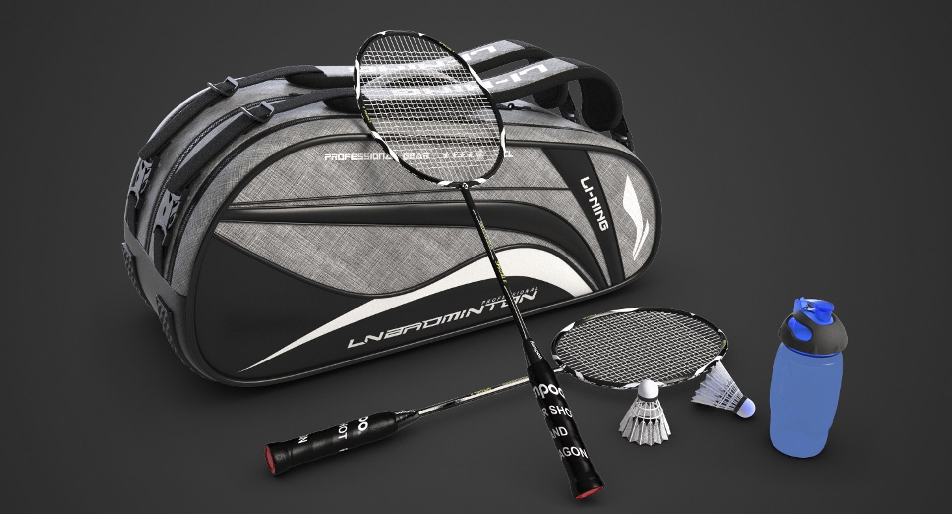 3d Badminton Set Model