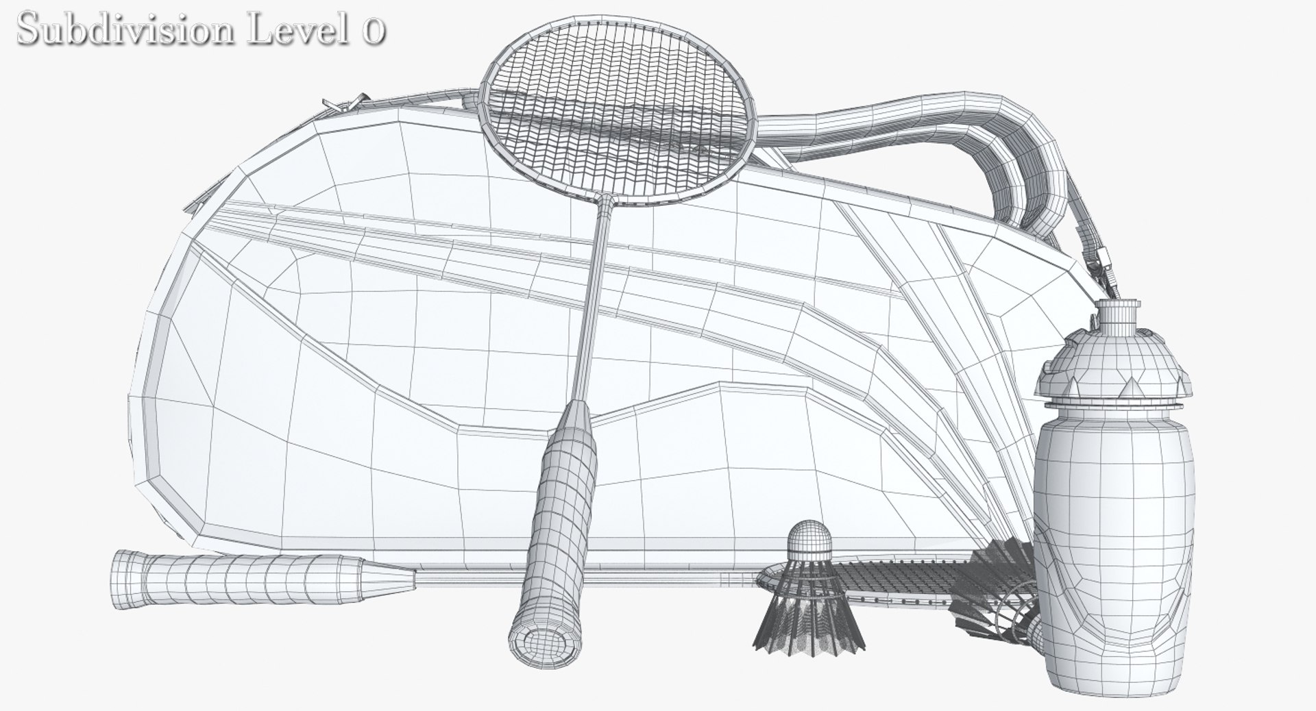 3d Badminton Set Model