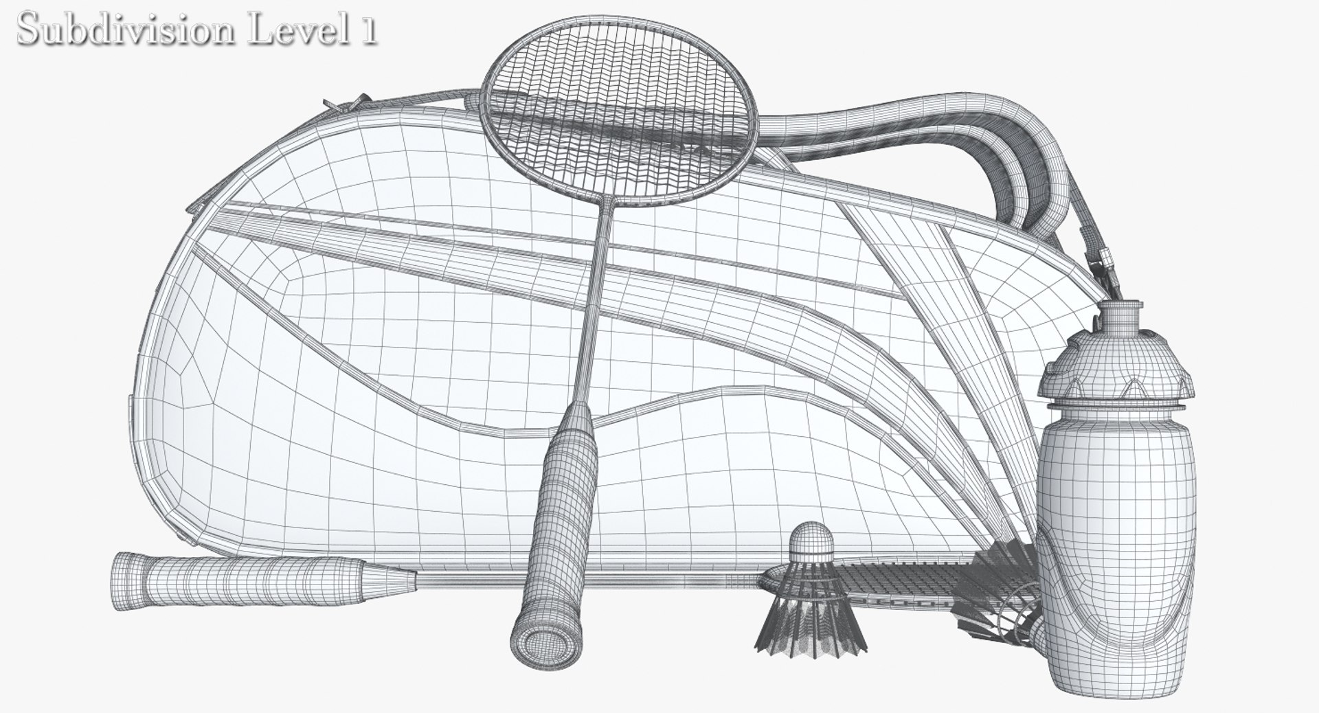 3d Badminton Set Model