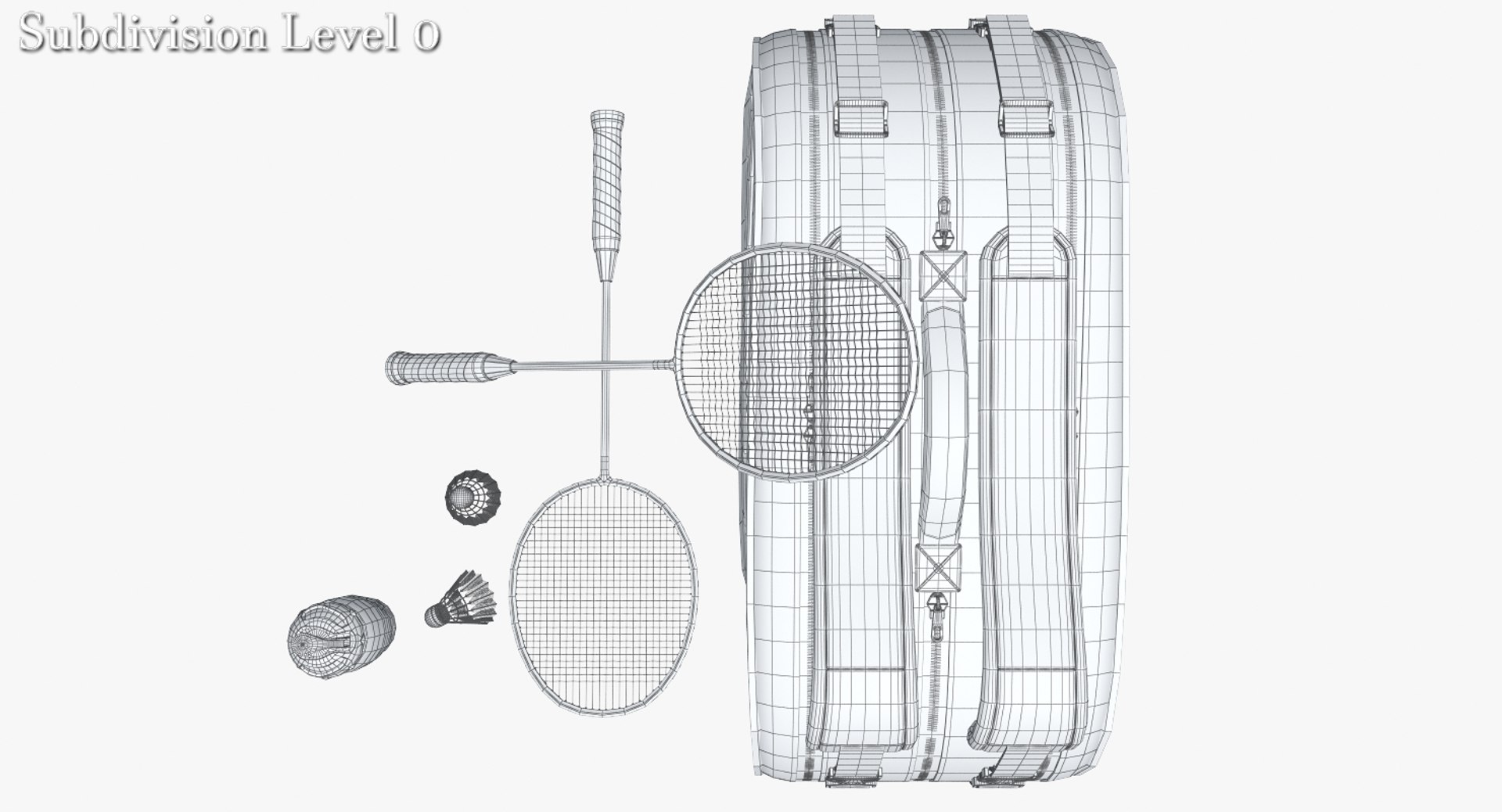 3d Badminton Set Model