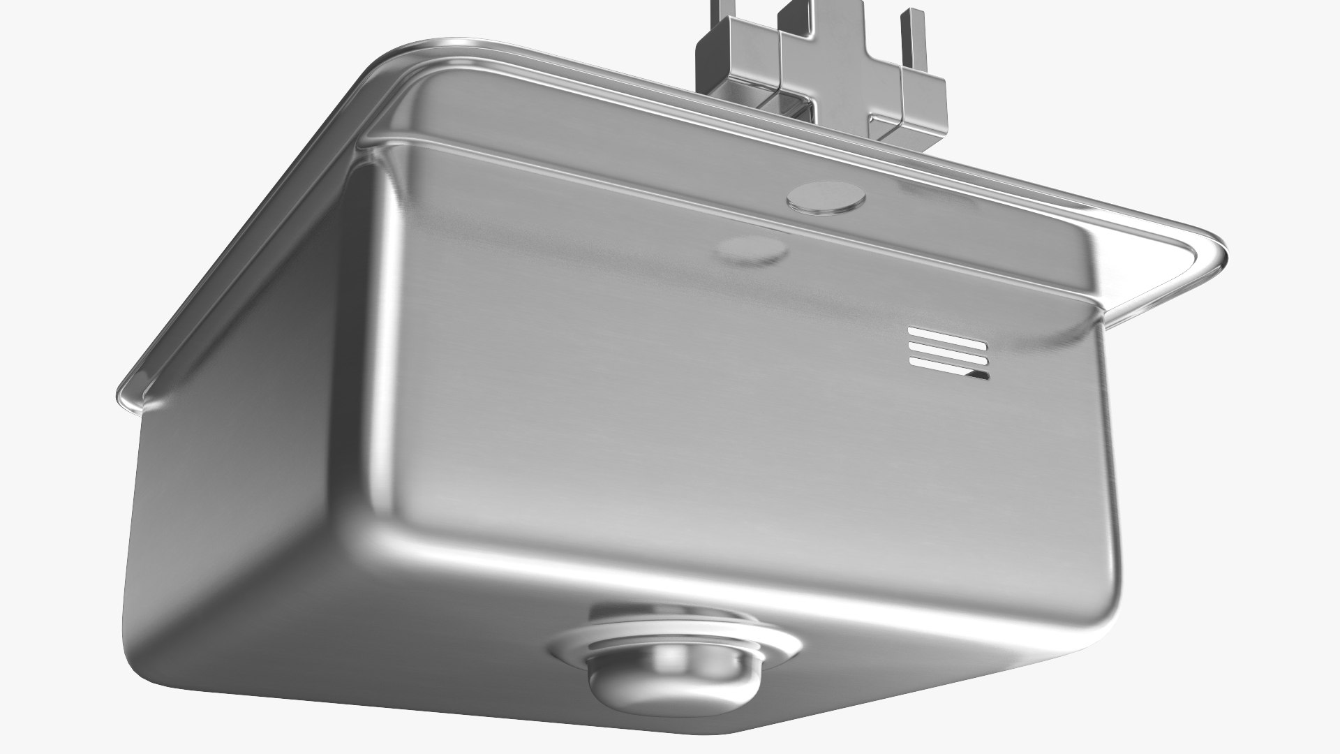3D Model Stainless Steel Inset Sink With Angular Tap - TurboSquid 1737049
