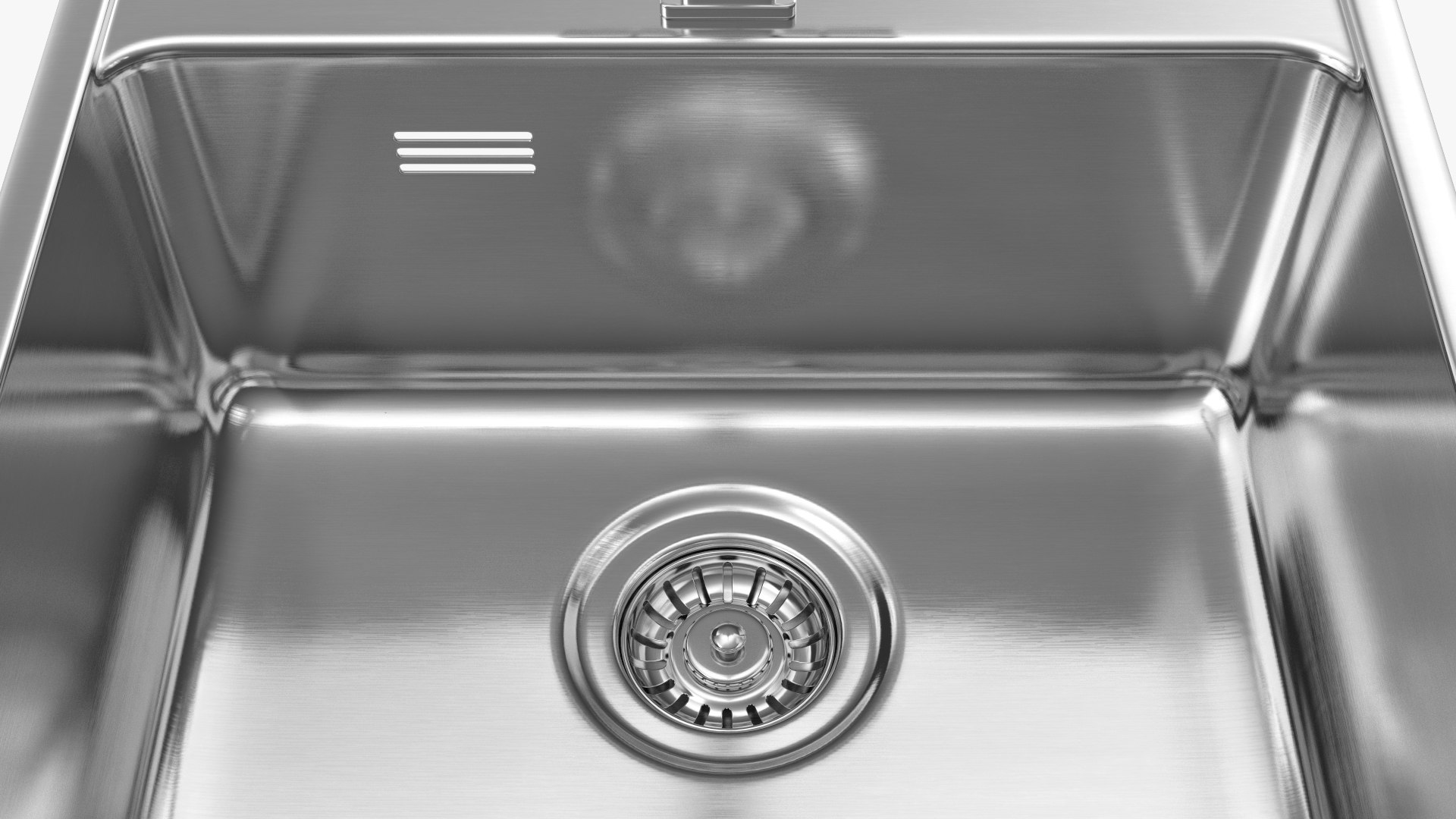 3D Model Stainless Steel Inset Sink With Angular Tap - TurboSquid 1737049