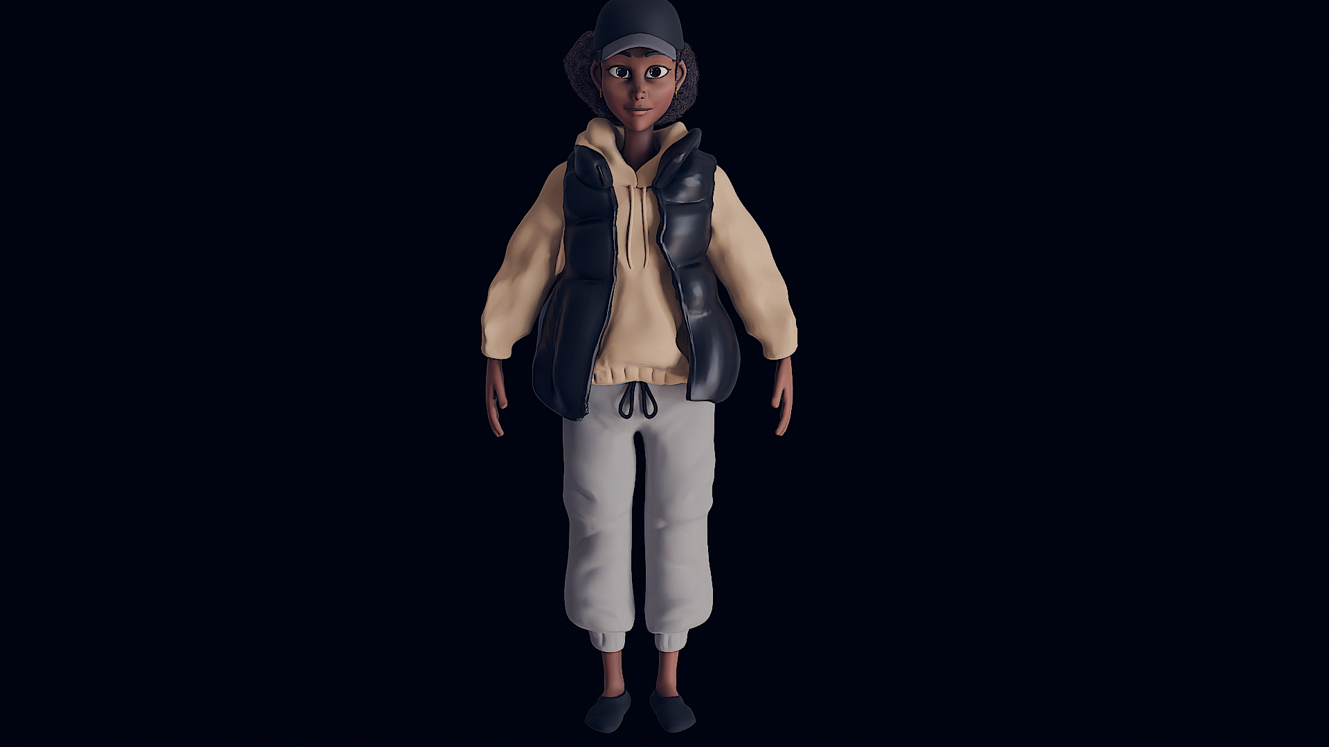 Black Female Cartoon Character 3D - TurboSquid 2205251