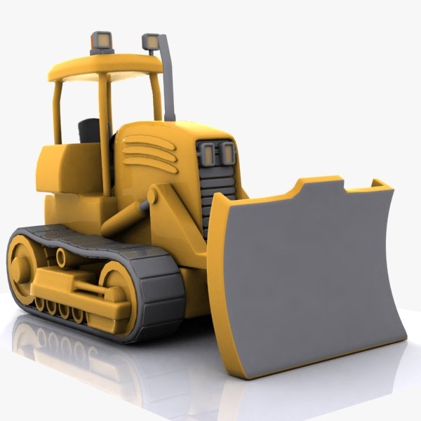 cartoon bulldozer dozer 3d max