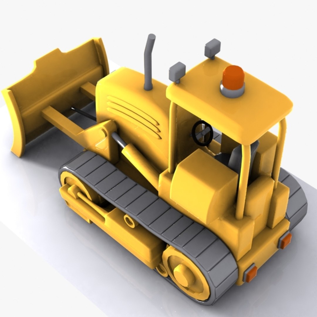 Cartoon Bulldozer Dozer 3d Max