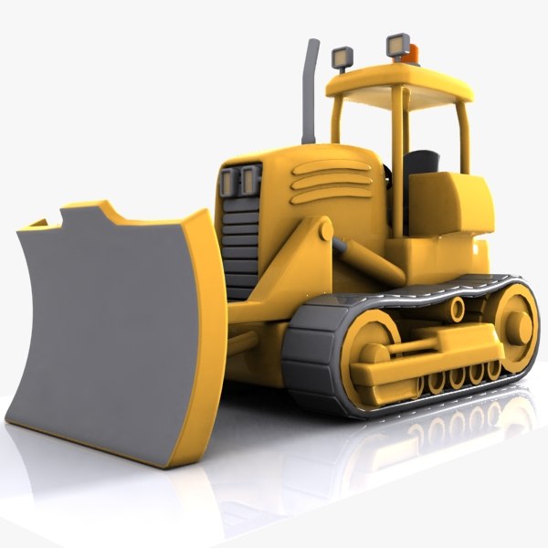 cartoon bulldozer dozer 3d max