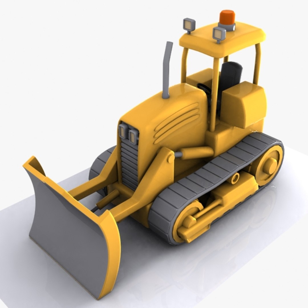 Cartoon Bulldozer Dozer 3d Max