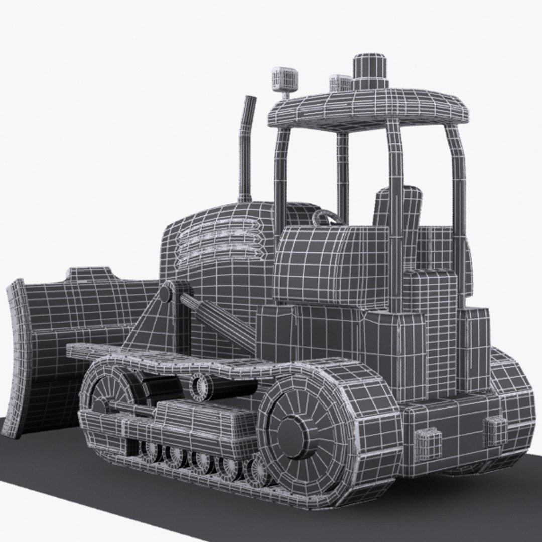 Cartoon Bulldozer Dozer 3d Max