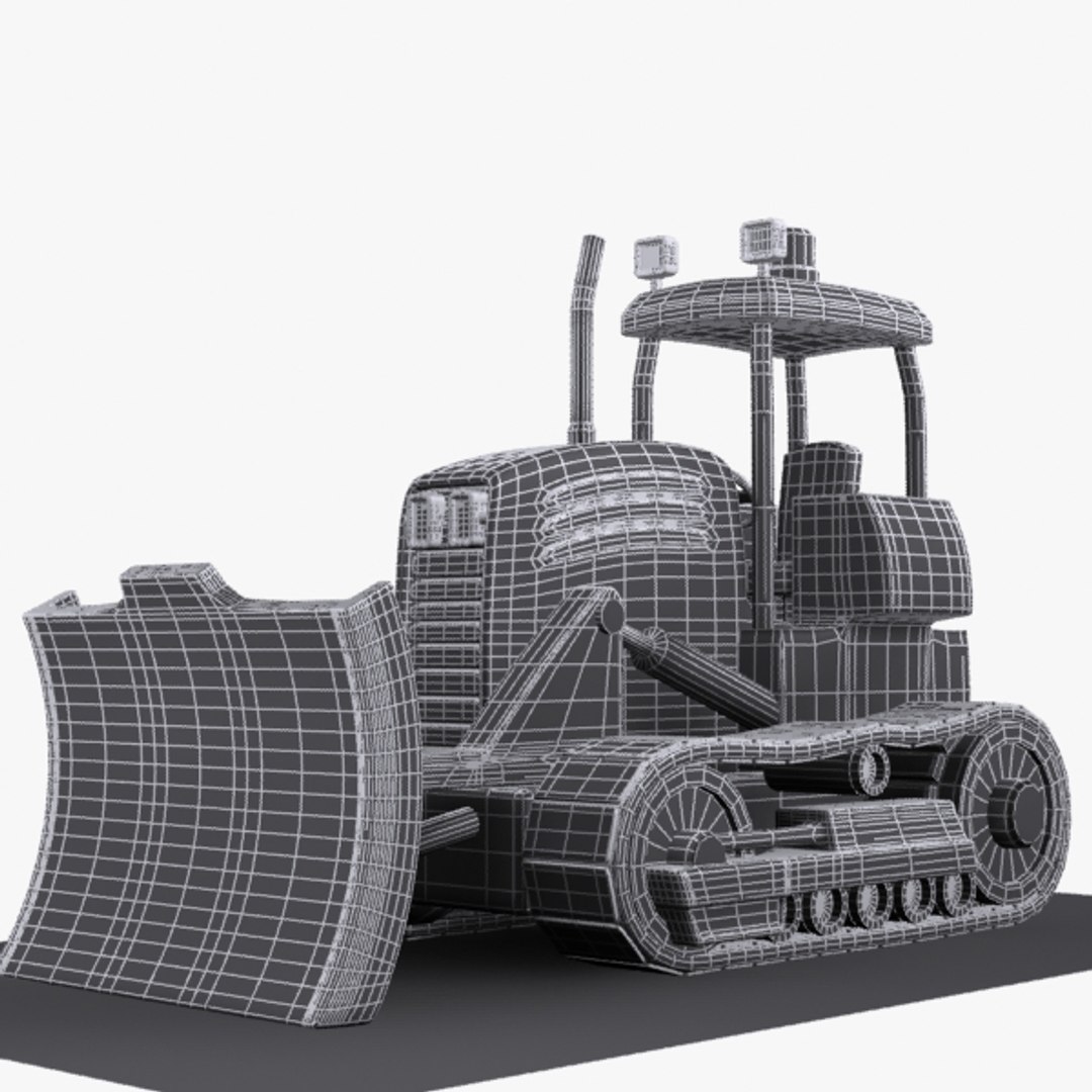Cartoon Bulldozer Dozer 3d Max