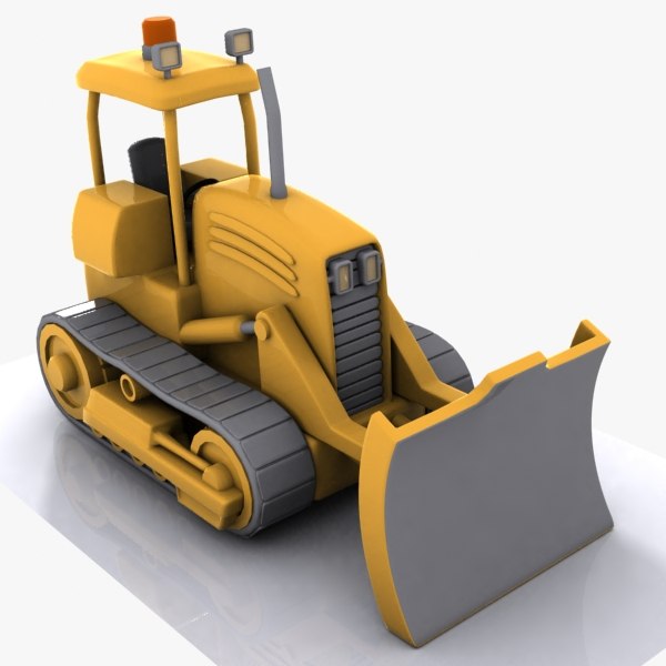 cartoon bulldozer dozer 3d max