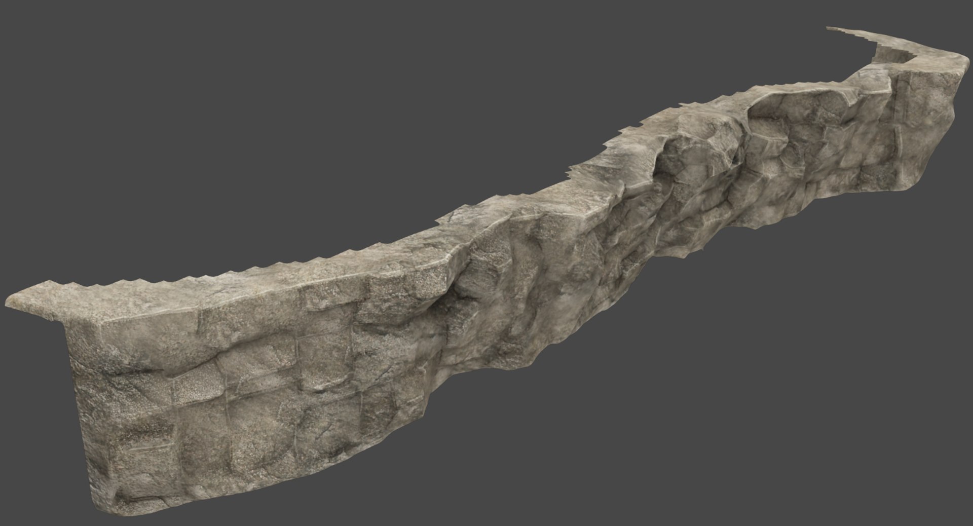 3D Cliff Rock Wall Model - TurboSquid 1210085