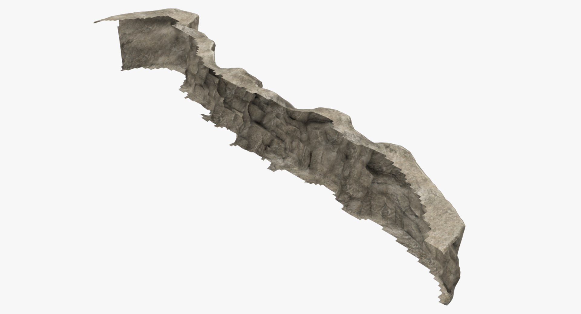 3D Cliff Rock Wall Model - TurboSquid 1210085