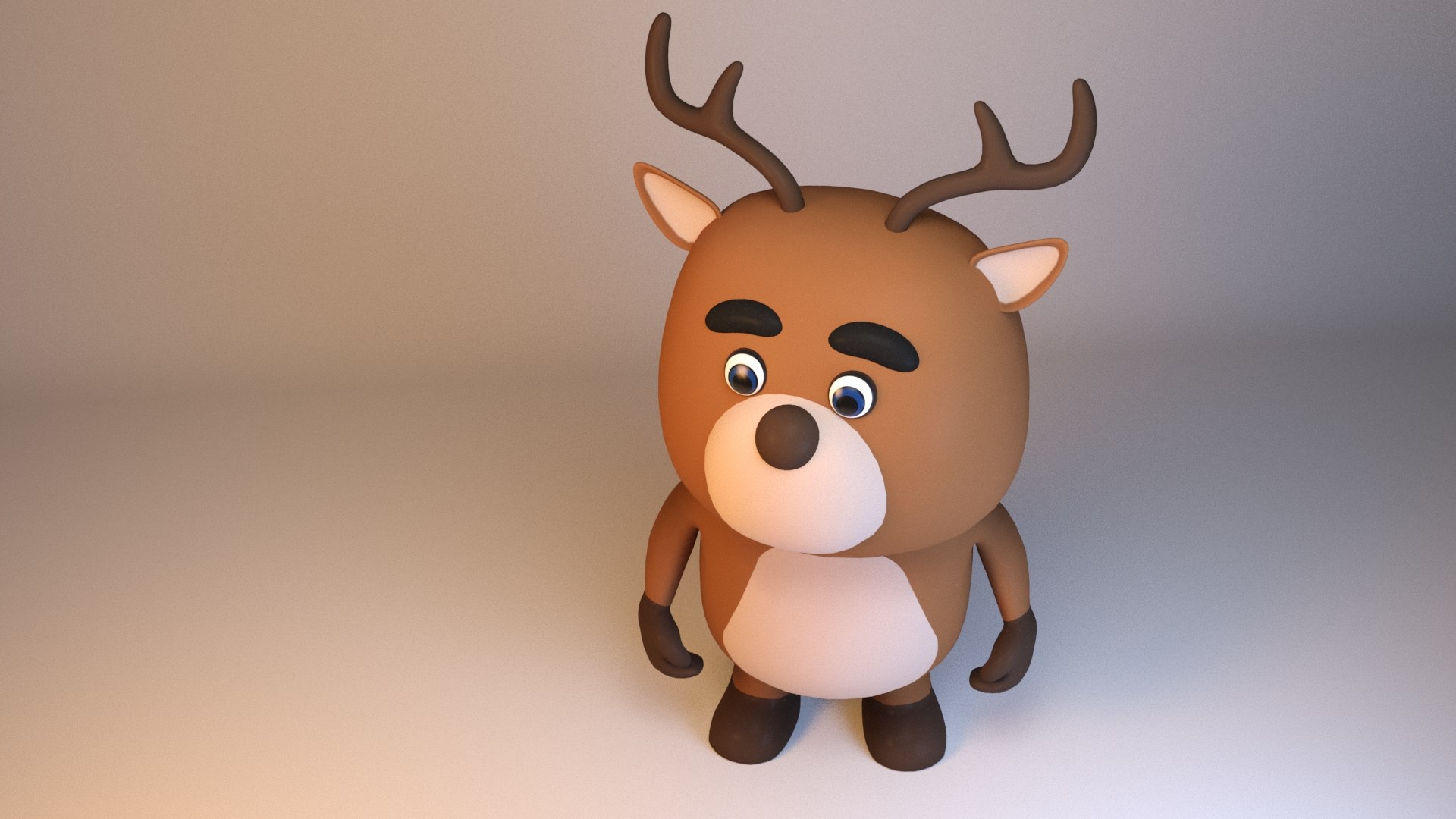 Cartoonish Humanoid Deer Character - Ready For Rigging Rendering 3D ...