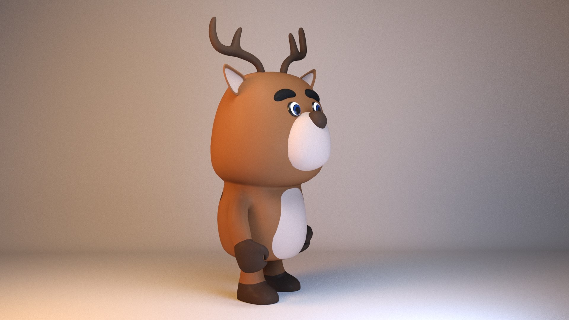 Cartoonish Humanoid Deer Character - Ready For Rigging Rendering 3D ...