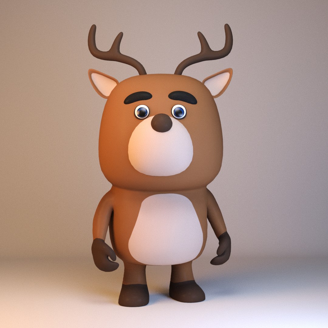 Cartoonish Humanoid Deer Character - Ready For Rigging Rendering 3D ...